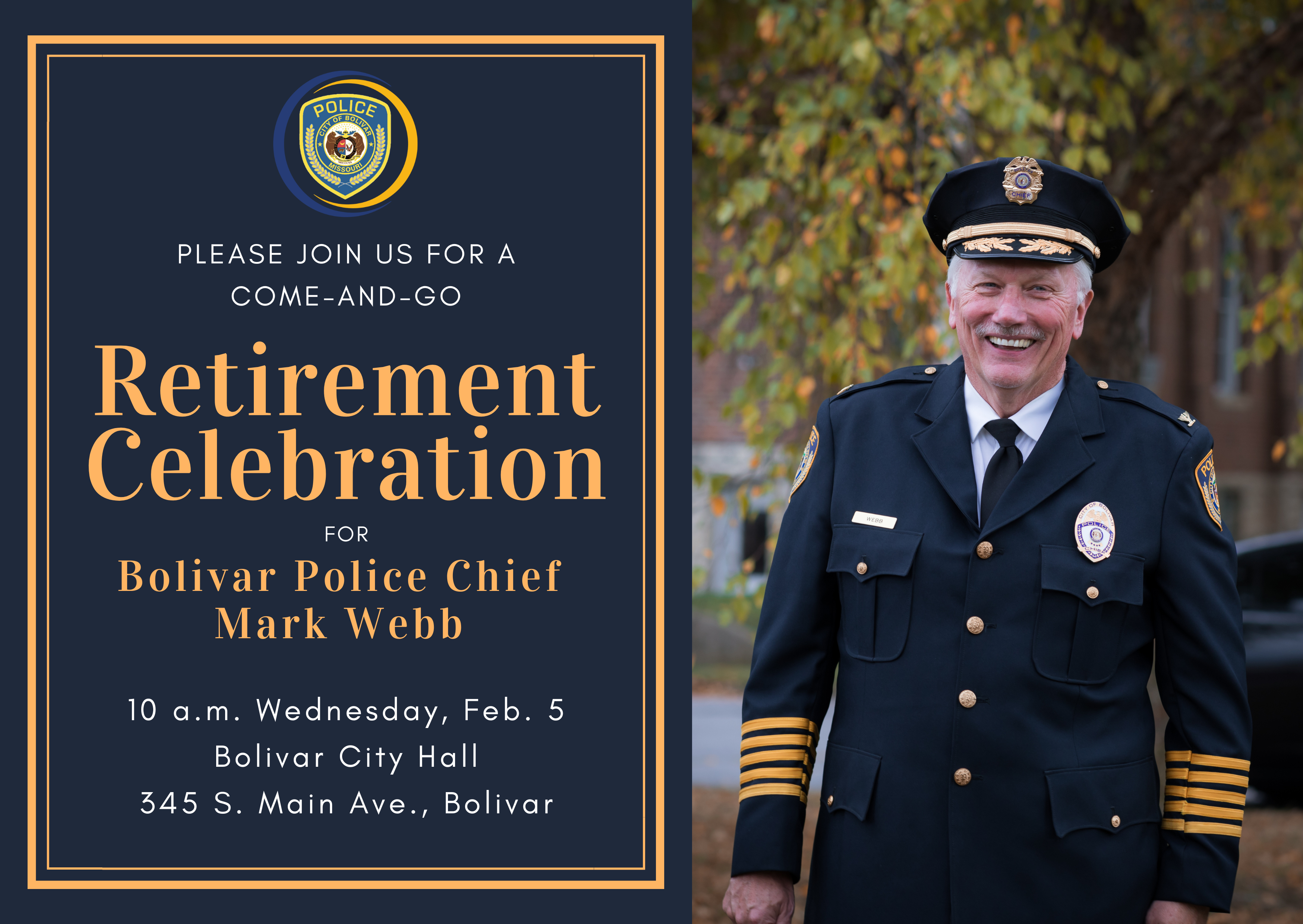 Retirement Reception for Police Chief Mark Webb | Bolivar MO